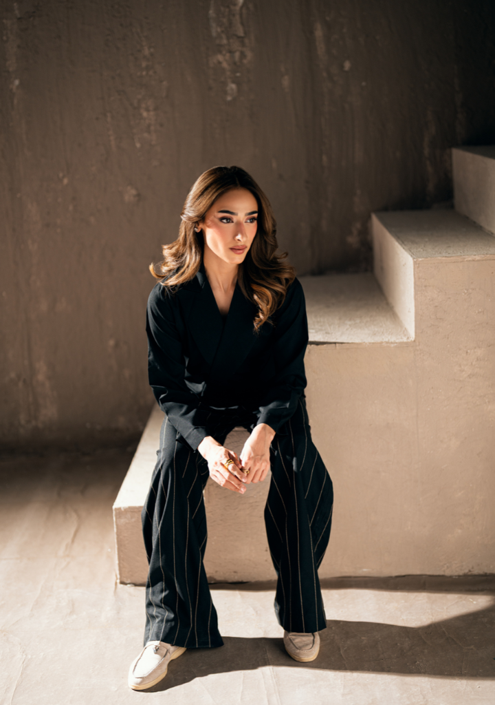 Pin-striped Blazer Set – Solids Official
